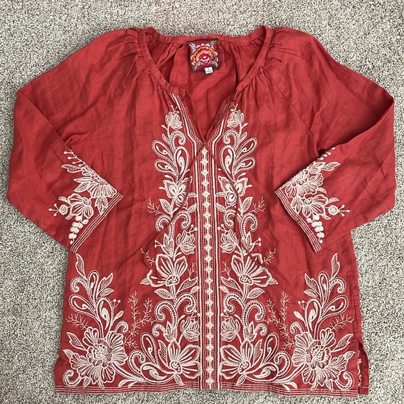 Johnny Was | Tops | Johnny Was Embroidered Blouse | Poshmark